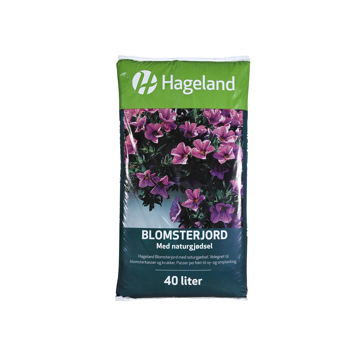 Hageland Blomsterjord med naturgjødsel 40 liter | Hageland