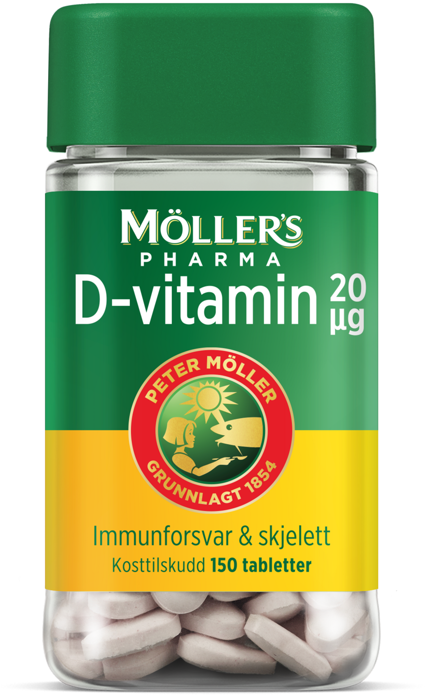 Möller’s Pharma Vitamin-D tablett 20µg 150stk – Herreapoteket