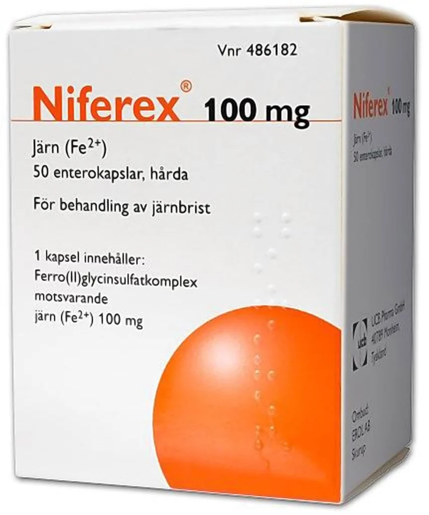 Niferex Enterokapsler 100mg 50 stk. – Herreapoteket