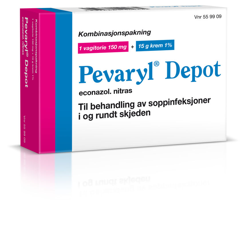Pevaryl Depot vaginaltablett 150mg+krem 1% 1+15 kombinasjonspakning ...