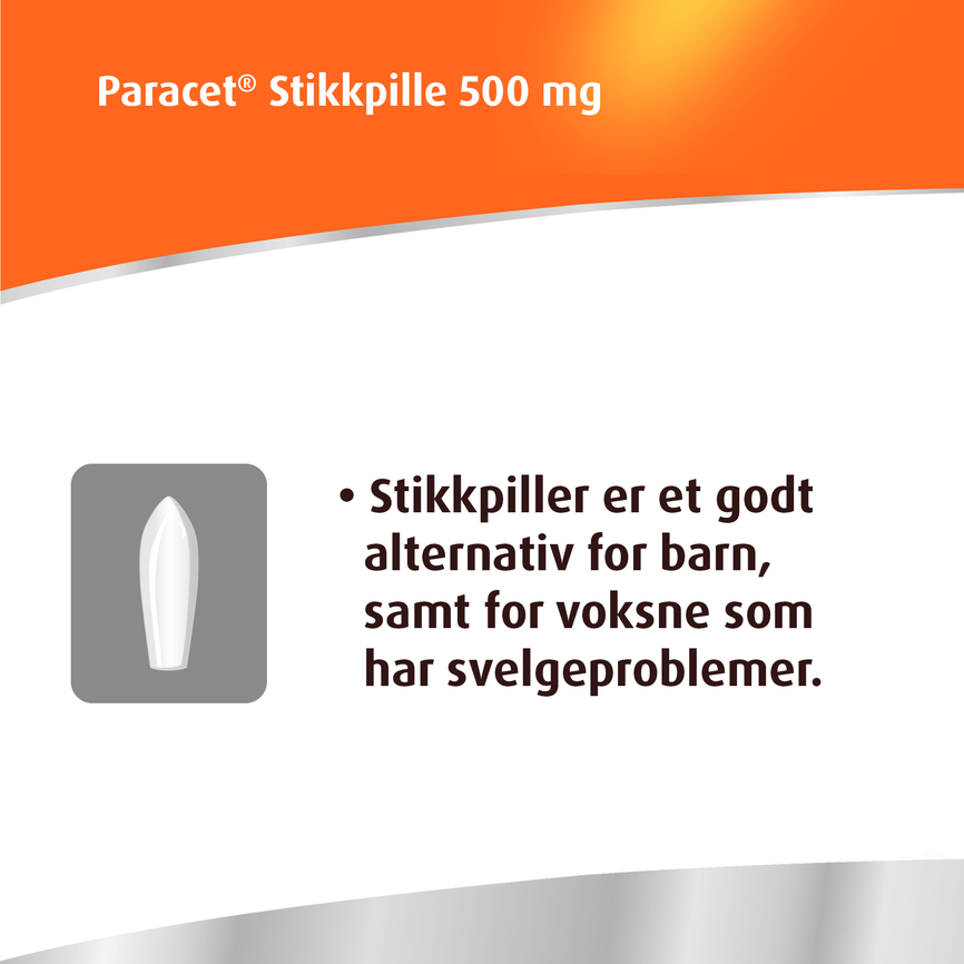 Paracet stikkpille 500mg 10 STK – Dameapoteket