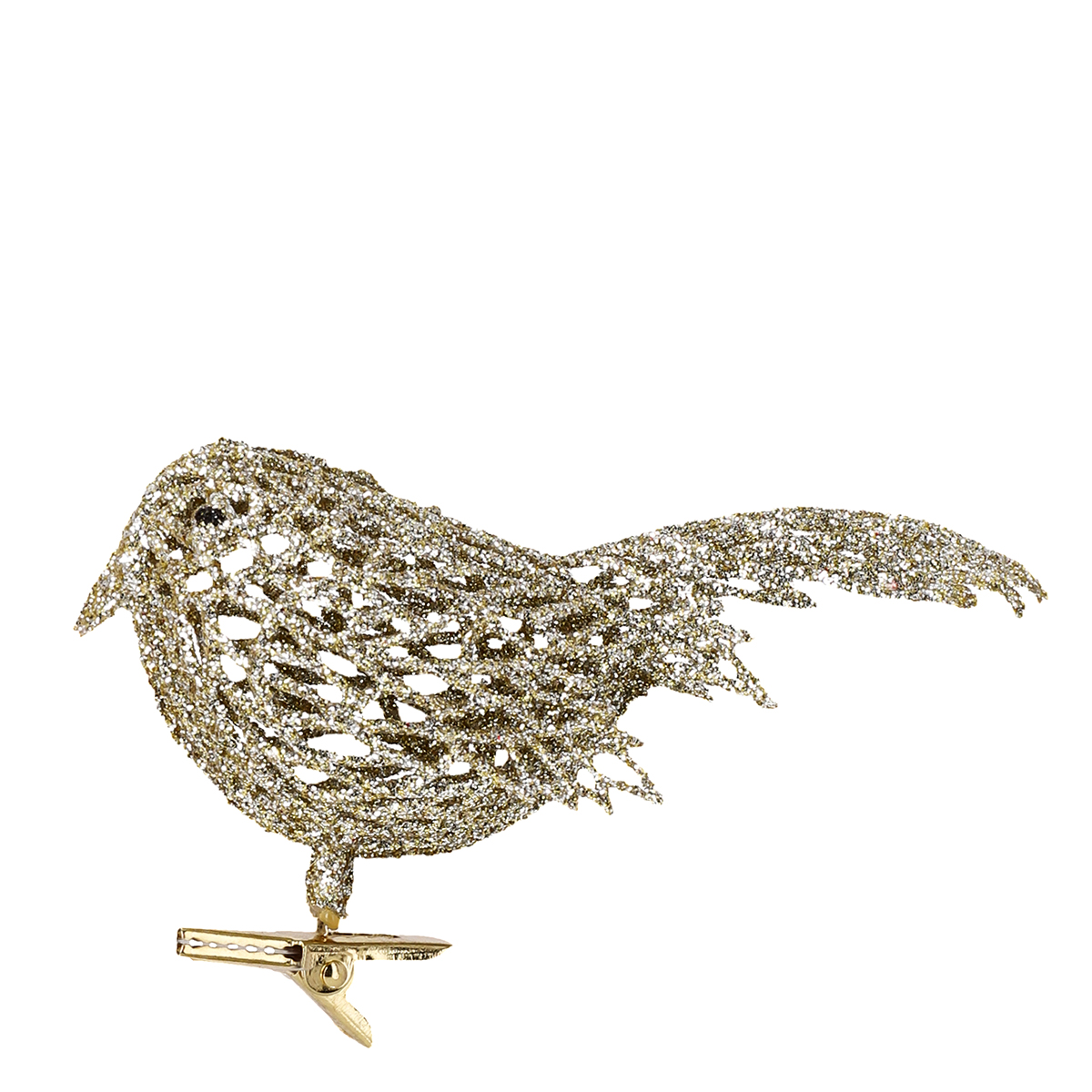 Julepynt Fugler clip-on, 4 pk, Gull | Plantasjen